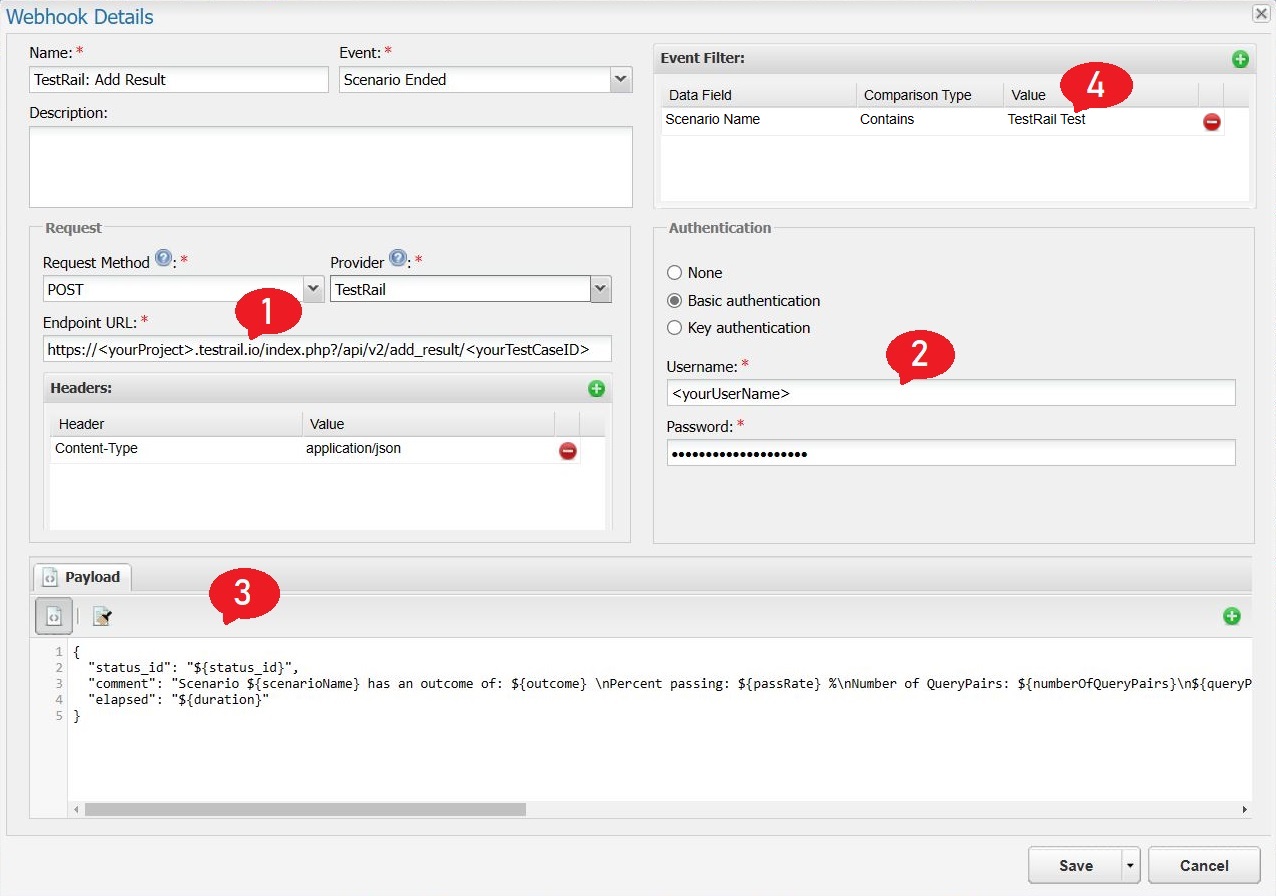 Sample TestRail Webhook (Versions 10.3+) – Customer Support