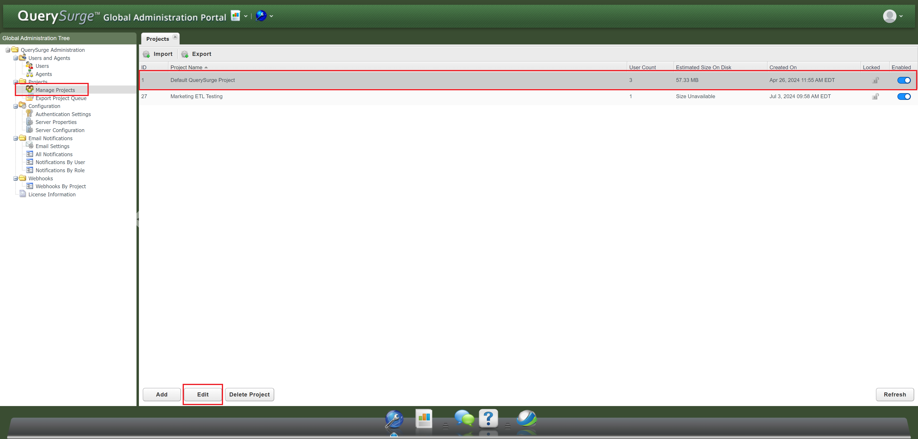 Managing QuerySurge Agents in Projects (Versions: 8.2+) – Customer Support