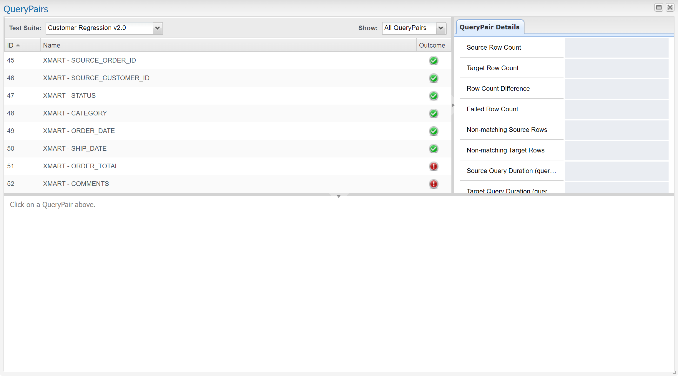 Viewing QueryPair Results - Run Dashboard (Versions: 12.0+) – Customer ...