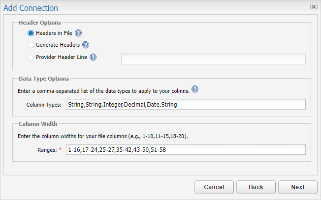 Configuring Connections: Fixed Width Flat Files – Customer Support