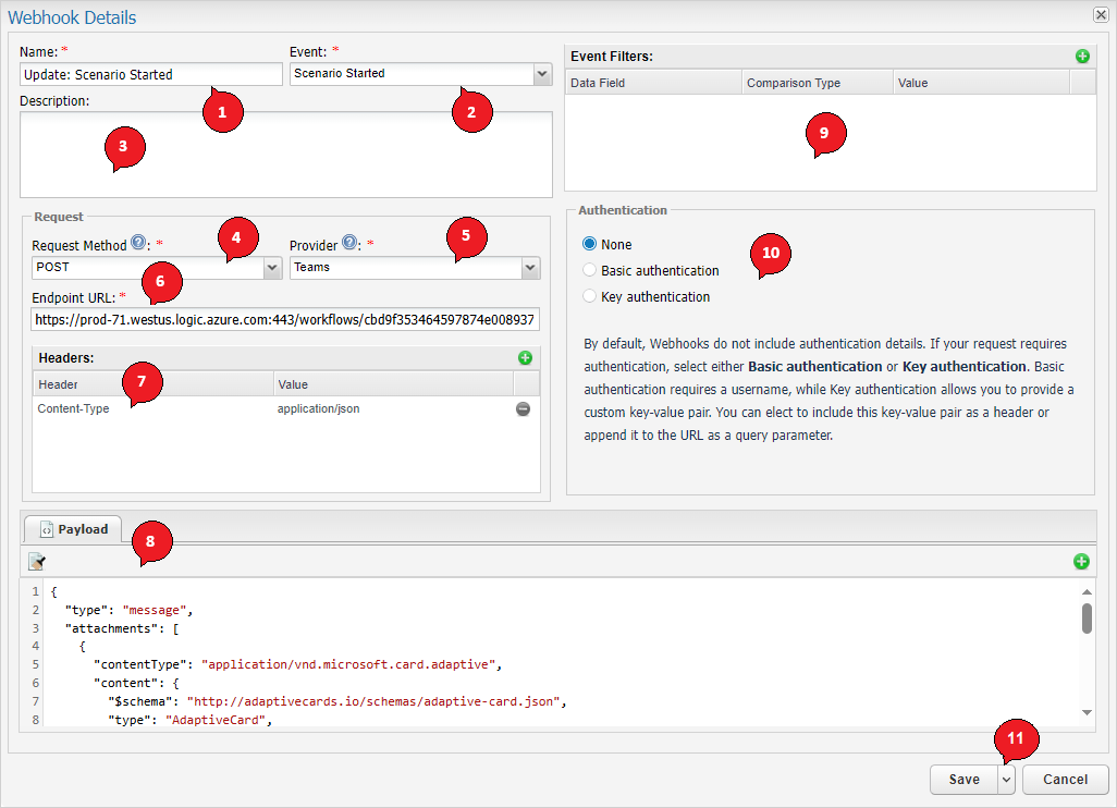 Sample Teams Power Automate Workflow Webhook (Versions: 14.0 ...