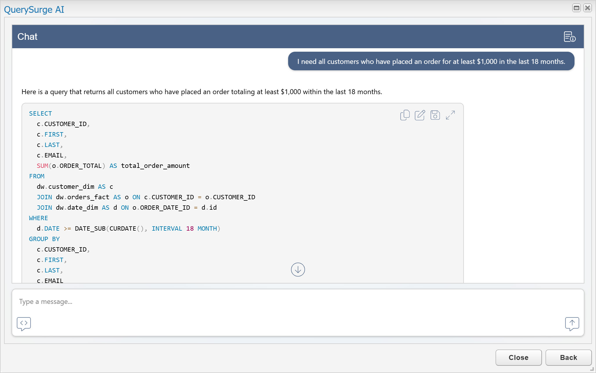 Writing SQL Queries with our AI-Powered Query Intelligence (QI) Chat ...
